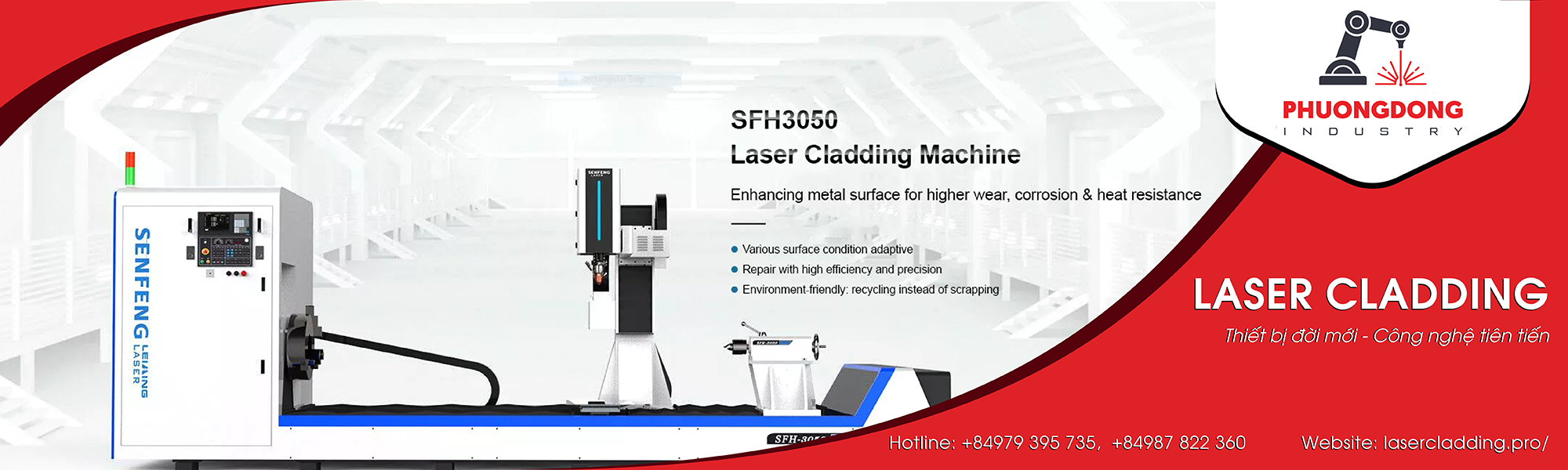 Hàn phục hồi trục piston, xi lanh thuỷ lực bằng công nghệ Lasser Cladding - Phun phủ Laser Cladding